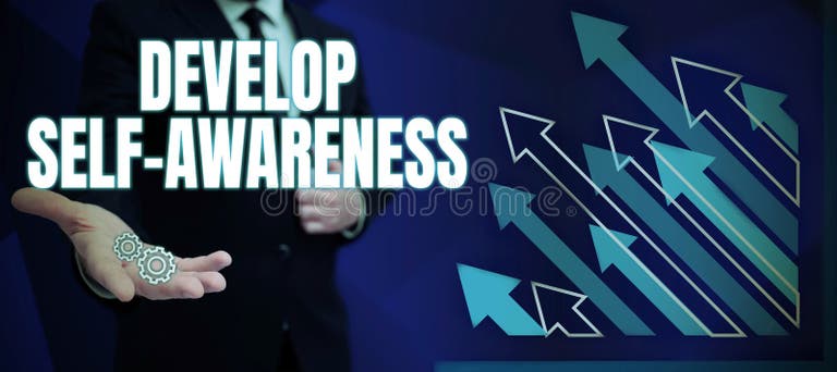 Writing Displaying Text Develop Self Awareness. Word for Improve Sharp ...