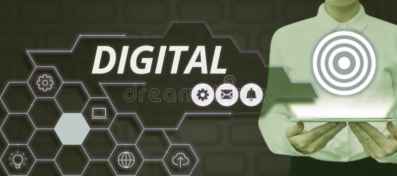 Handwriting Text Digital. Concept Meaning Electronic Technology that ...