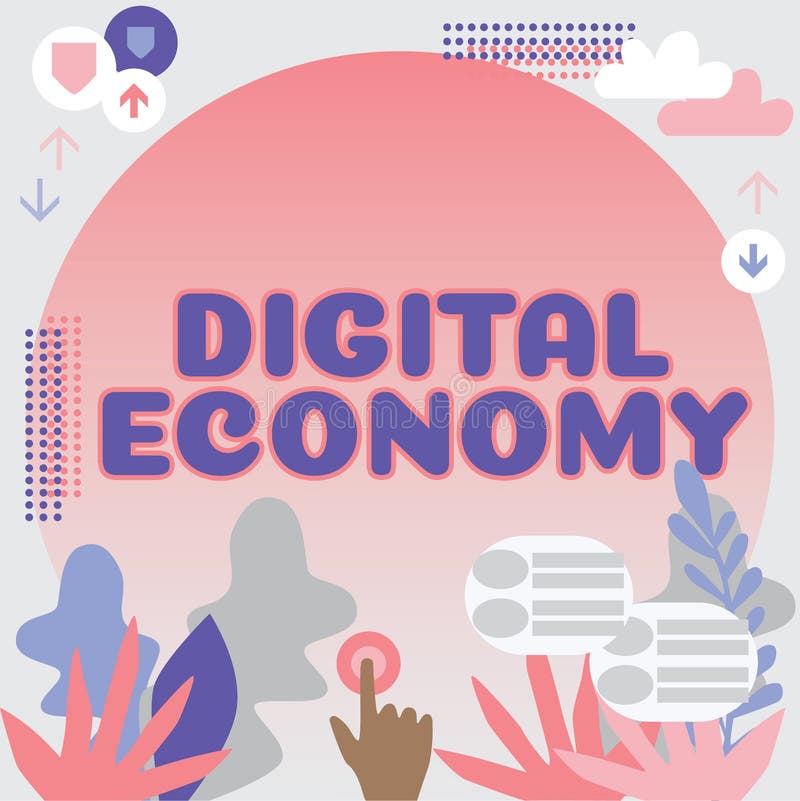 Writing Displaying Text Digital Economy. Concept Meaning Economic ...