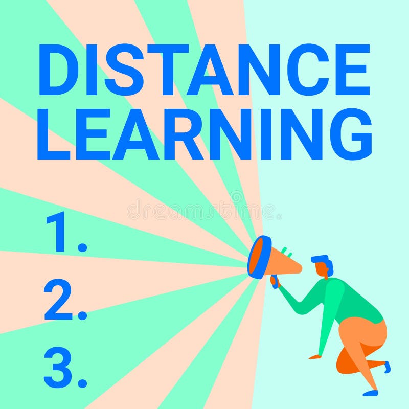 Sign Displaying Distance Learning. Concept Meaning Educational Lectures ...