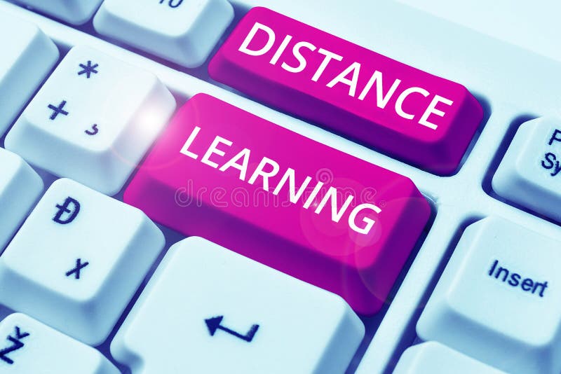 Writing Displaying Text Distance Learning. Word Written on Educational ...