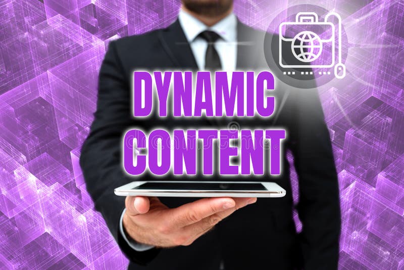 Writing Displaying Text Dynamic Content. Conceptual Photo Web Content ...