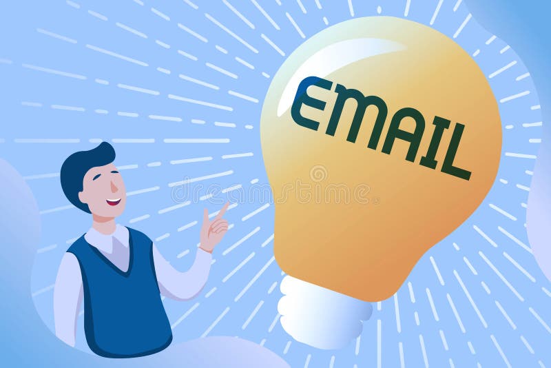 Writing Displaying Text Email. Word Written on Sending a Commercial ...