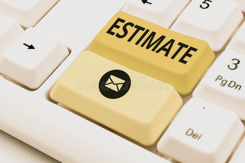 Writing Displaying Text Estimate. Internet Concept Calculate or Assess ...