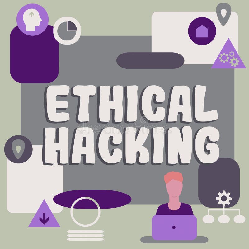 Writing Displaying Text Ethical Hacking Internet Concept Act Of