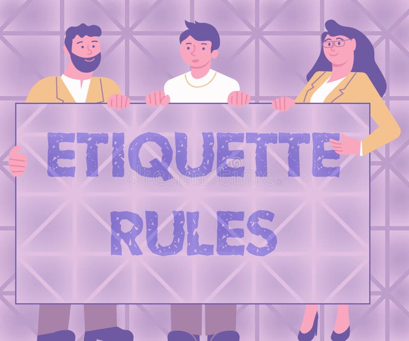 Writing Displaying Text Etiquette Rules. Word for Customs that Control ...