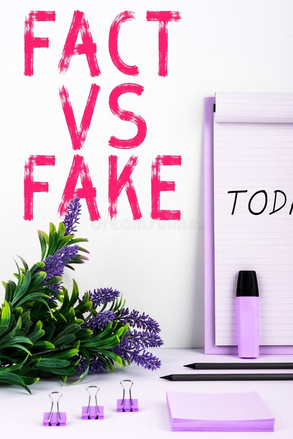 Text Showing Inspiration Fact Vs Fake. Internet Concept is it True or ...