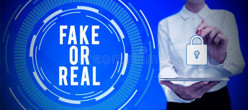 Writing Displaying Text Fake or Real. Business Idea Difference between ...