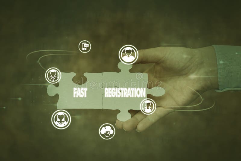 Handwriting Text Fast Registration. Concept Meaning Quick Method of ...