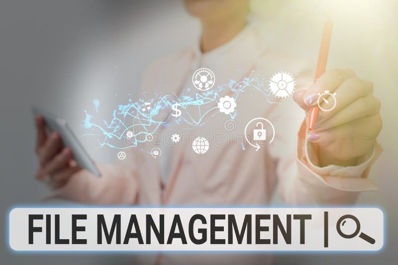 Text Showing Inspiration File Management. Business Overview Computer ...