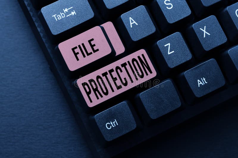 Writing Displaying Text File Protection. Word Written on Preventing ...