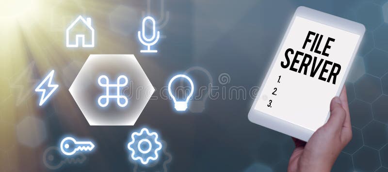 Writing Displaying Text File Server Business Showcase Device Which Controls Access To
