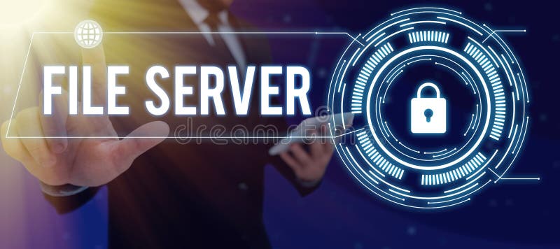 Writing Displaying Text File Server. Conceptual Photo Device Which Controls Access To Separately ...