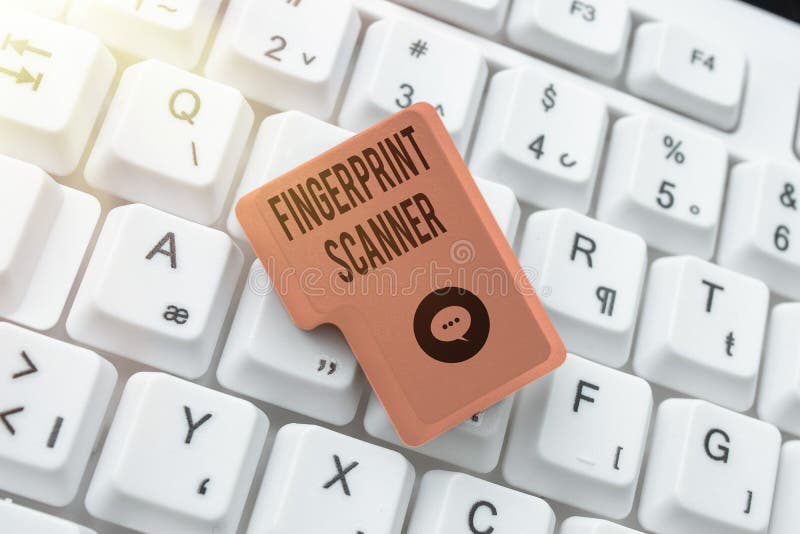 Writing Displaying Text Fingerprint Scanner. Concept Meaning Use ...
