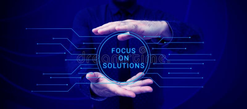 Text Showing Inspiration Focus on Solutions. Word for Powerful ...