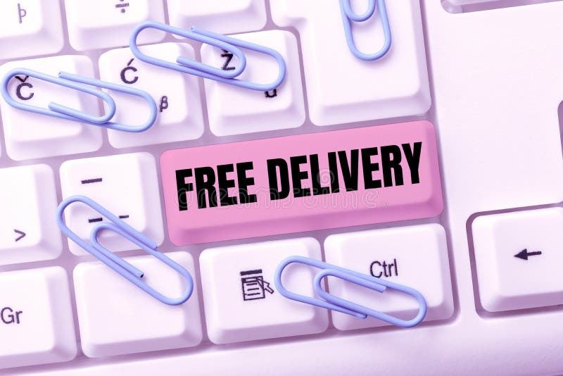 Conceptual Display Free Delivery. Word Written on Shipping Package ... Conceptual Display Free Delivery. Word Written on Shipping Package ...