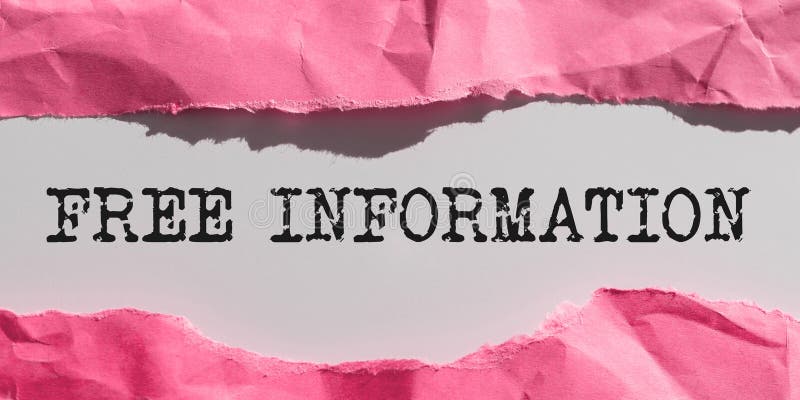 Text Sign Showing Free Information. Business Idea Knowledge Obtained ...