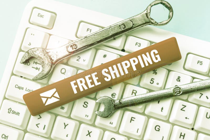 Writing Displaying Text Free Shipping. Word Written on Freight Cargo ...