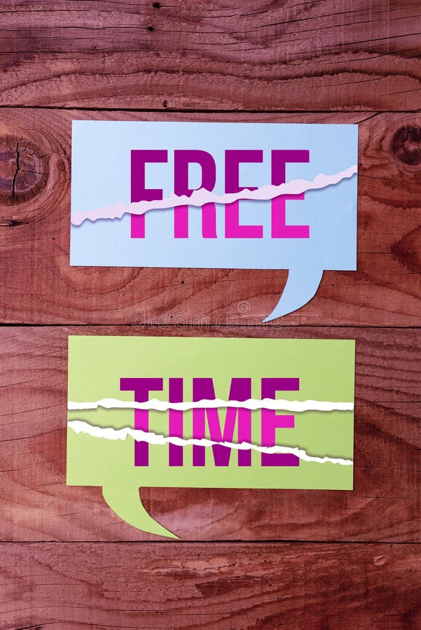 Writing Displaying Text Free Time. Concept Meaning Time Available for ...