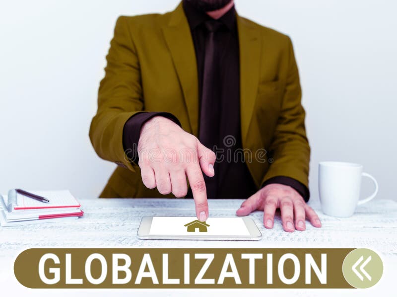 Writing Displaying Text Globalization. Conceptual Photo Development of ...