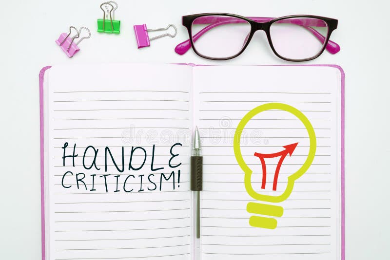 Hand Writing Sign Handle Criticism. Concept Meaning Process of ...