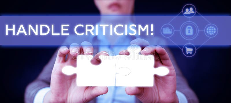 Writing Displaying Text Handle Criticism. Word Written on Process of ...