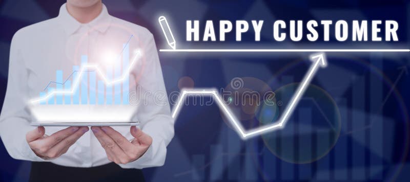 Writing Displaying Text Happy Customer. Concept Meaning Highest ...
