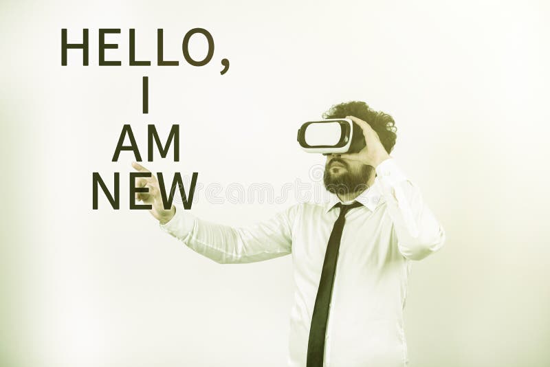 Writing Displaying Text Hello, I am New. Business Idea Introducing ...