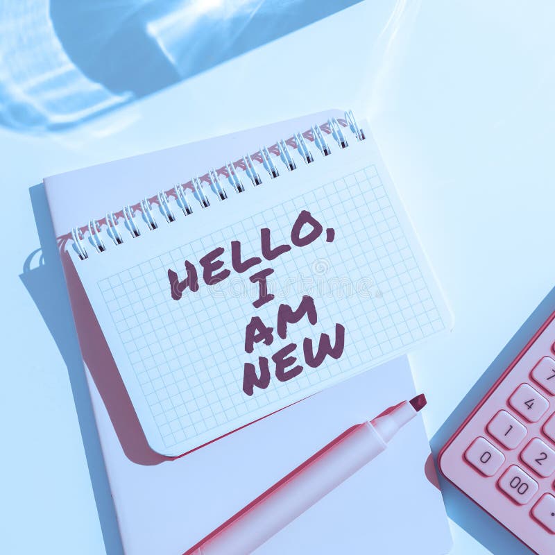 Writing Displaying Text Hello, I am New. Internet Concept Introducing ... Writing Displaying Text Hello, I am New. Internet Concept Introducing ...
