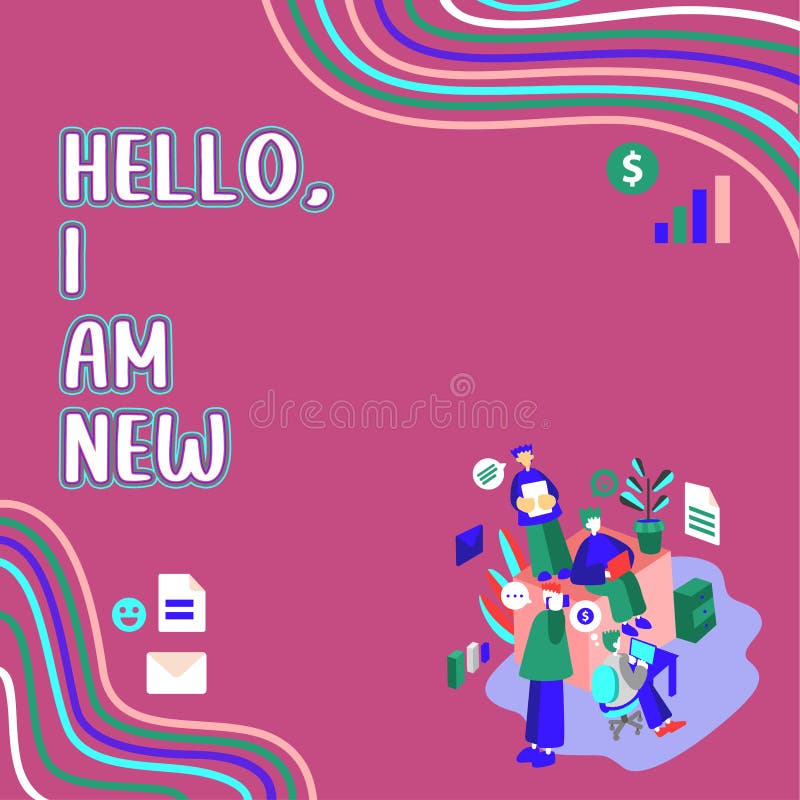 Text Caption Presenting Hello, I am New. Concept Meaning Introducing ...