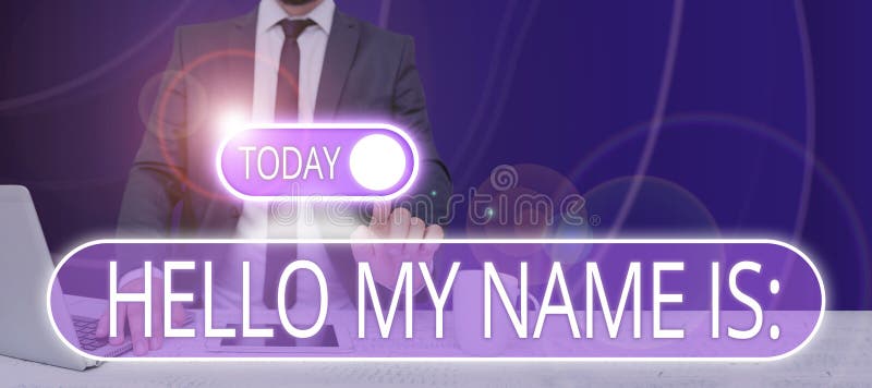 Writing Displaying Text Hello My Name Isintroducing Yourself To New ... Writing Displaying Text Hello My Name Isintroducing Yourself To New ...