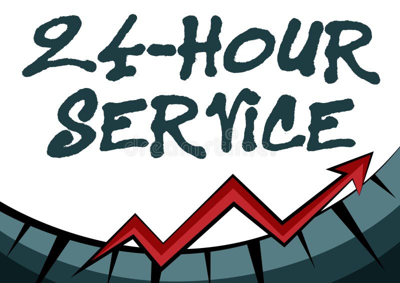 Writing Displaying Text 24 Hour Service. Internet Concept Service that ...