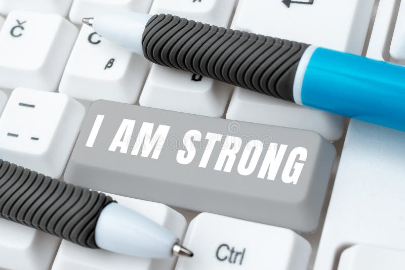 Writing Displaying Text I am Strong. Business Approach Have Great ...