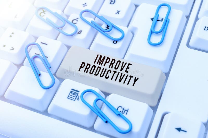 Writing Displaying Text Improve Productivity. Business Showcase Enhance ...