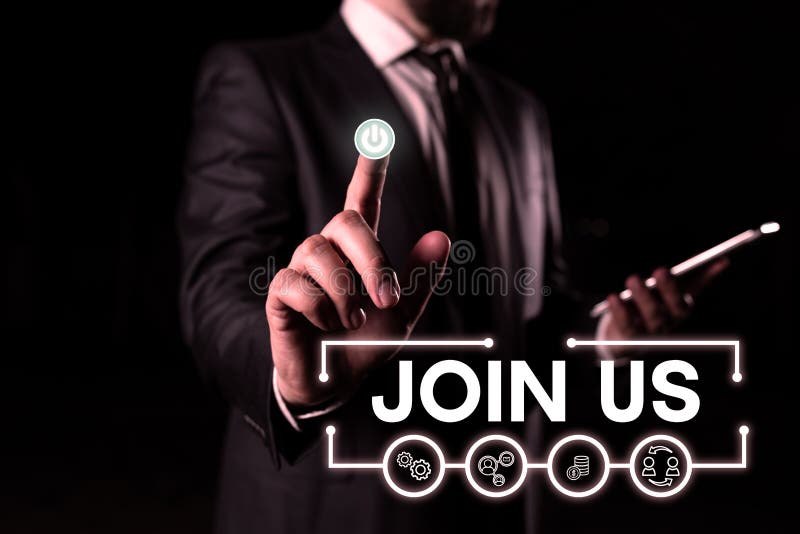Text Showing Inspiration Join Us. Business Concept Register in ... Text Showing Inspiration Join Us. Business Concept Register in ...