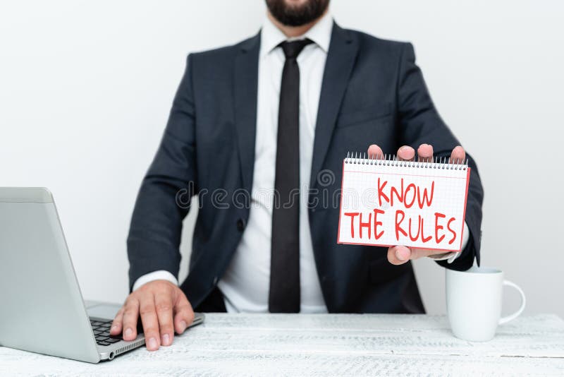 Inspiration Showing Sign Know the Rules. Business Concept Set Explicit ...