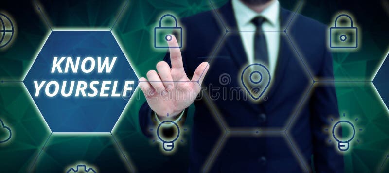 Writing Displaying Text Know Yourself. Concept Meaning Find You ...