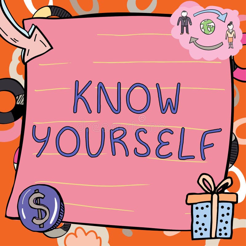 Writing Displaying Text Know Yourself. Concept Meaning Find You ...