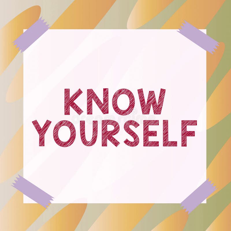 Writing Displaying Text Know Yourself. Internet Concept Find You ...