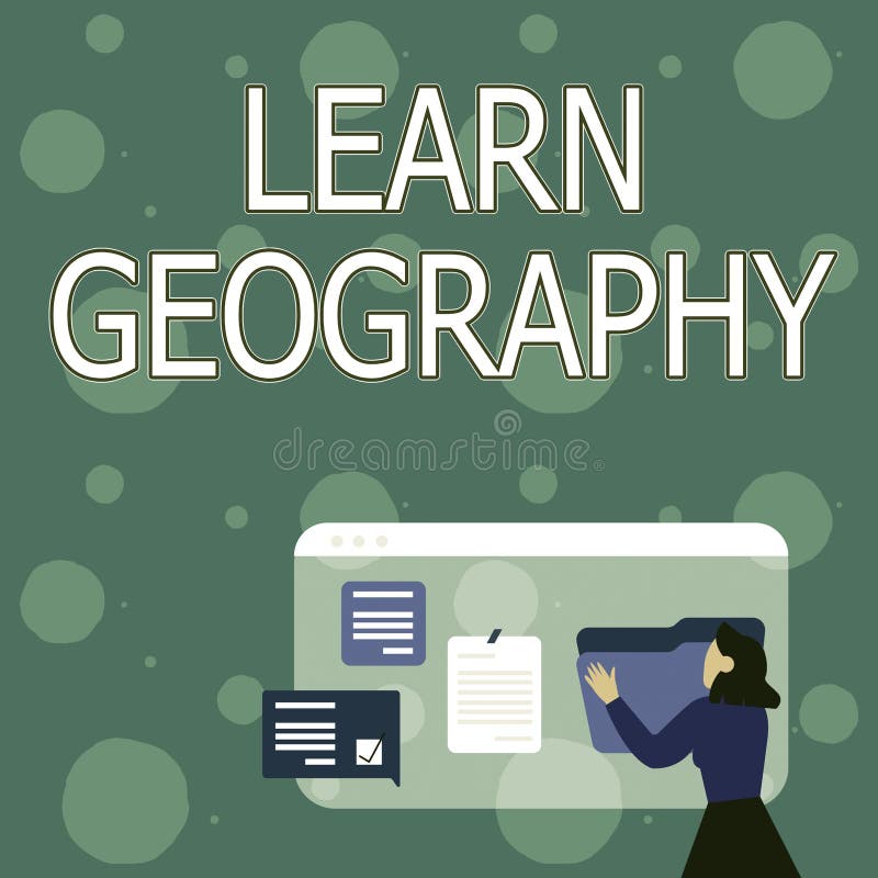 Writing Displaying Text Learn Geography. Internet Concept Study of ...