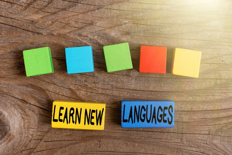 Writing Displaying Text Learn New Languages. Business Concept ...