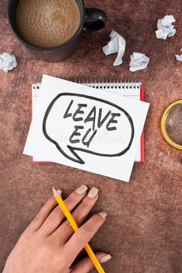 Text Caption Presenting Leave Eu. Word for an Act of a Person To Leave ... Text Caption Presenting Leave Eu. Word for an Act of a Person To Leave ...