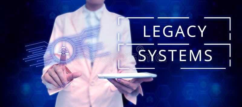 Conceptual Caption Legacy Systems. Business Idea Old Method Technology ...