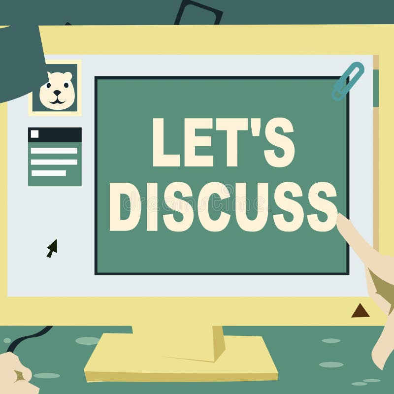 Writing Displaying Text Let S Discuss. Internet Concept Permit To Talk ...