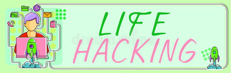 Writing Displaying Text Life Hacking. Business Showcase Simple and ...