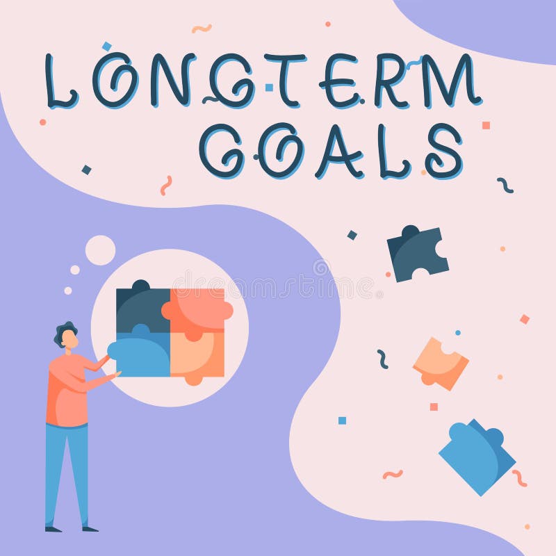 Conceptual Display Longterm Goals. Word for Strategic Target that is ...