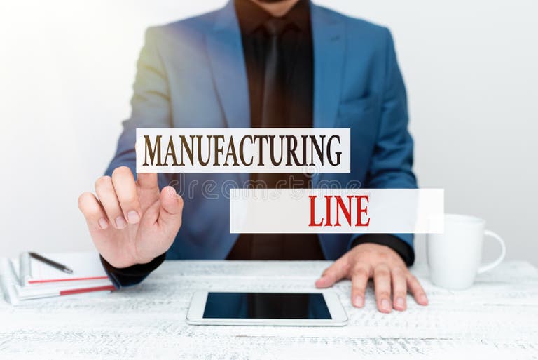 Writing Displaying Text Manufacturing Line. Concept Meaning Set of ...