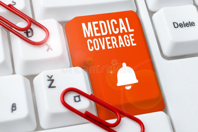 Writing Displaying Text Medical Coverage. Internet Concept Inclusion ...