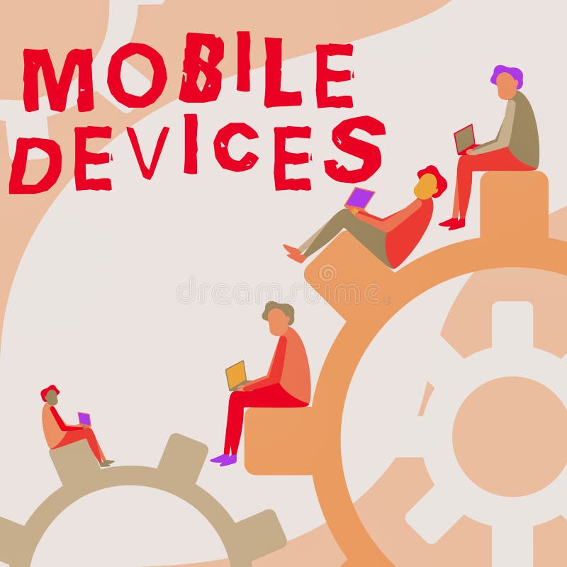 Writing Displaying Text Mobile Devices. Business Showcase a Portable ...