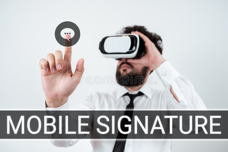 Writing Displaying Text Mobile Signature. Internet Concept Methodology ...